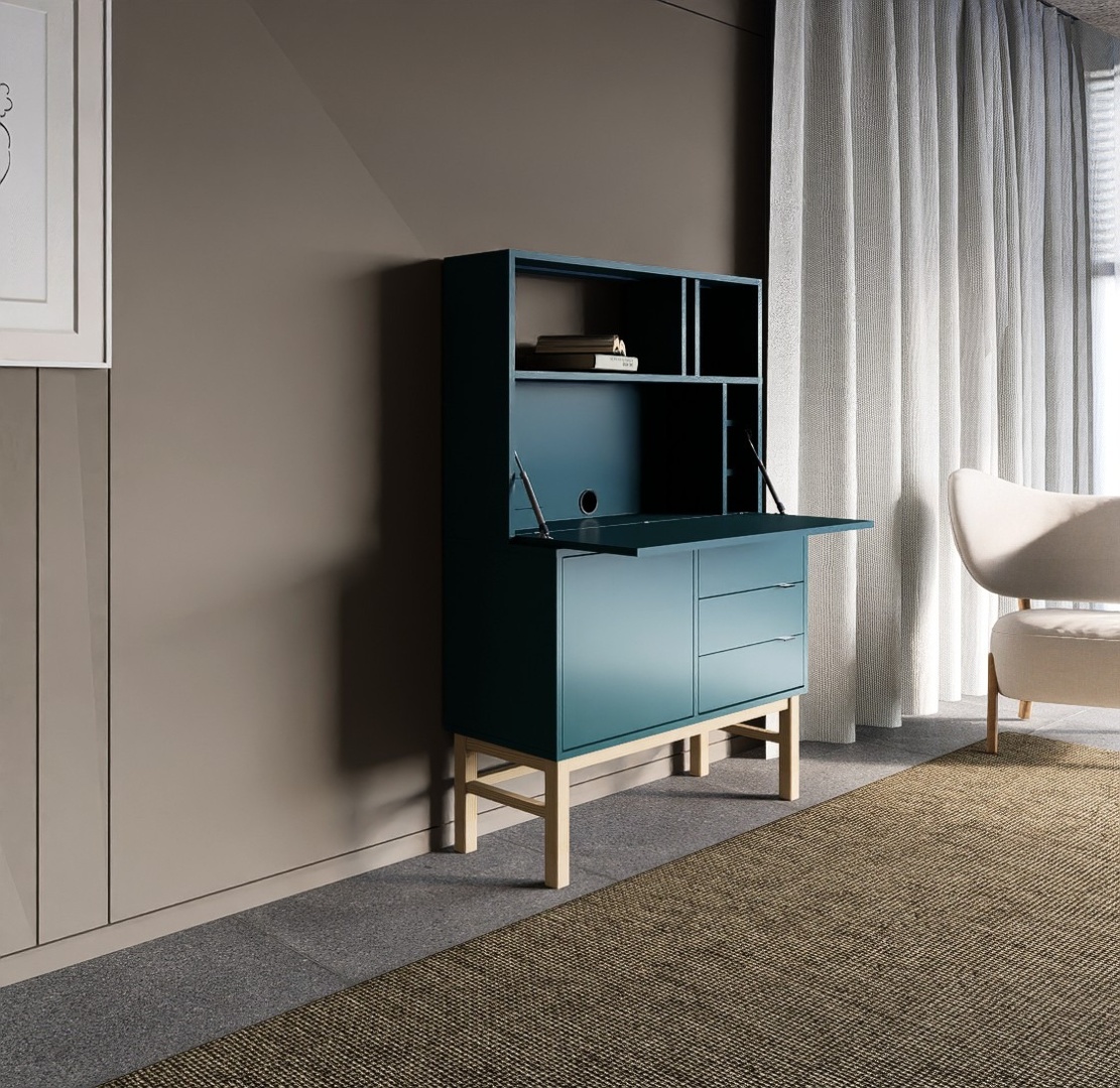 SEK-MODEL-1 - sekretarzyk, zamykane biurko z szafką i szufladami ...